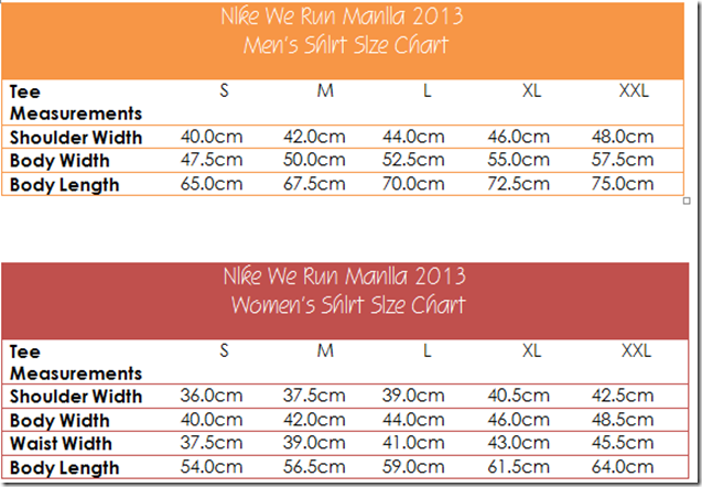 Nike Shirt Size Chart Us